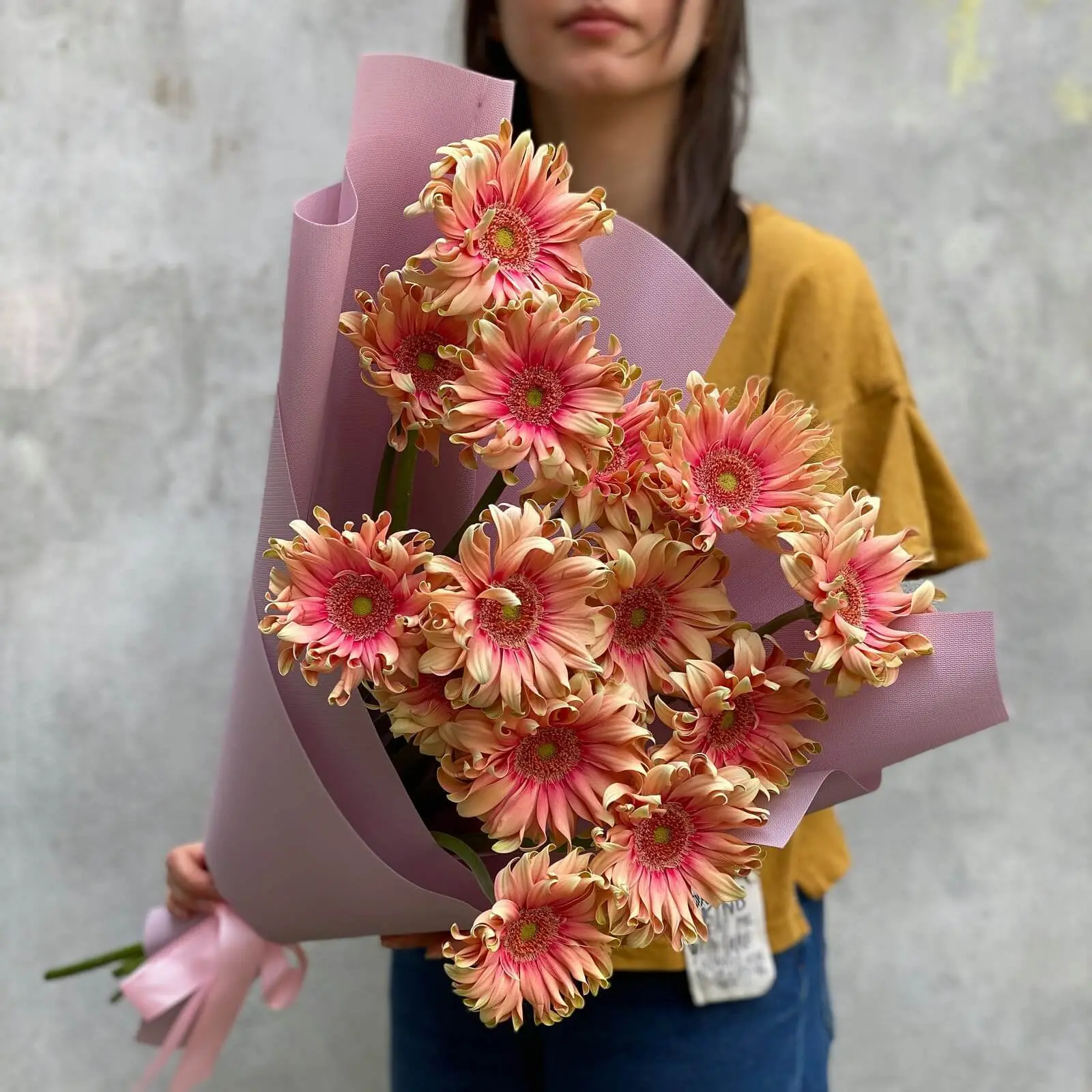 15 gerberas «Pasta Rosata» price 5 500 грн delivery to Lviv - Kvitna